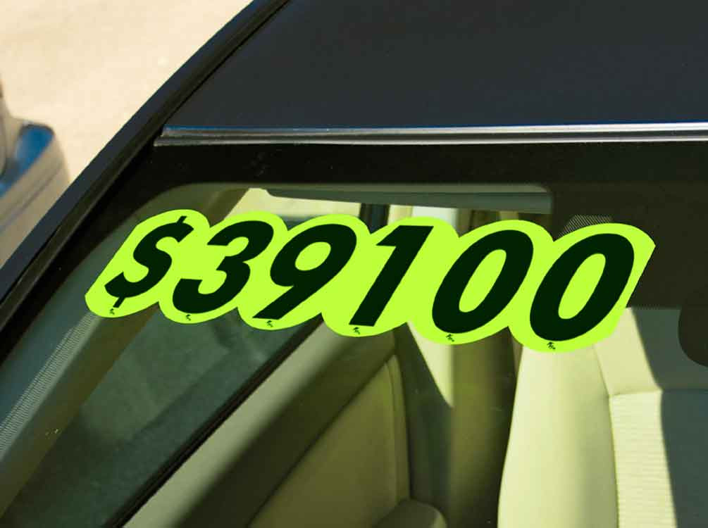 Bubble Digits | Window Sticker Numbers | Car Dealers