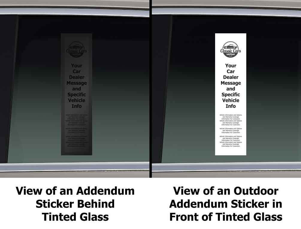 Outdoor Blank Addendum | Exterior Car Window Stickers