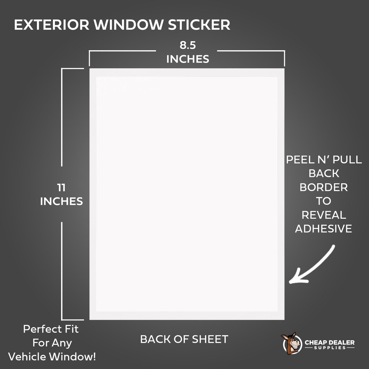 Outdoor Blank Addendum | Exterior Car Window Stickers