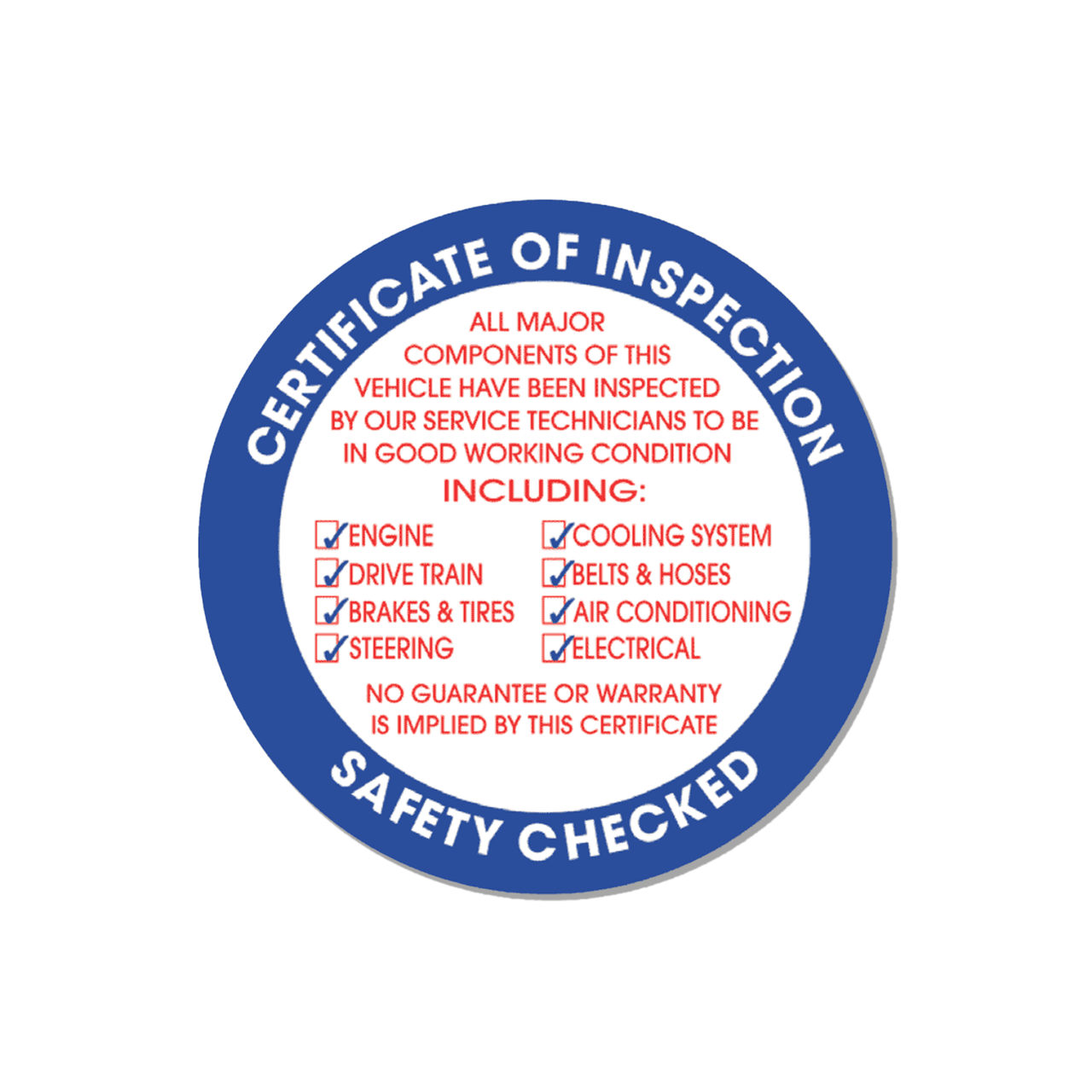 Certificate Of Inspection Stickers | Car Safety Checked