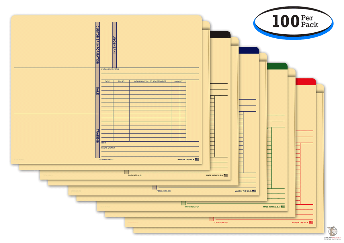 Heavy Duty ERA Deal Jackets | Car Dealership Forms