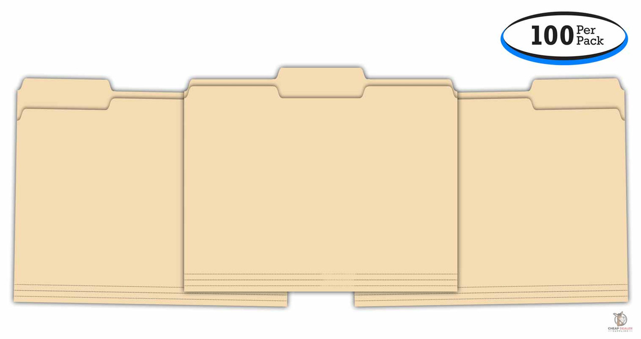 Blank Manila 3 Tab File Folders | Document Organization