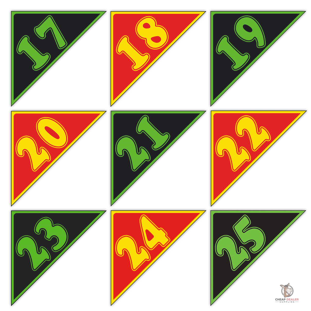 Auto Angles Vinyl Window Stickers - Triangle Model Year