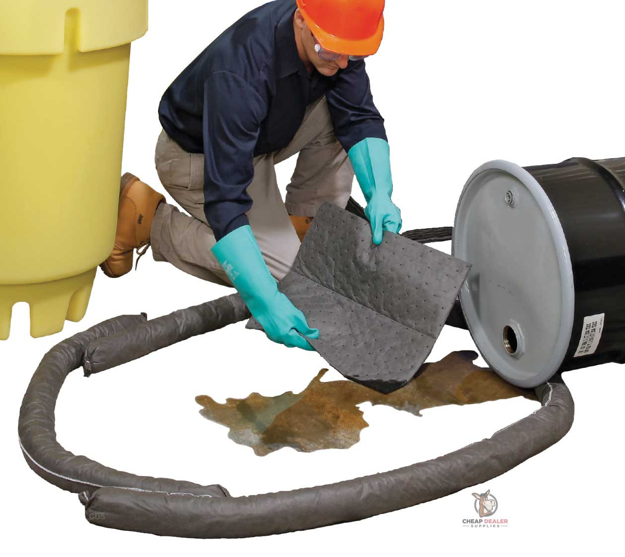 Sorbent Flake Socks - 10 Pack Fluid Spill Containment