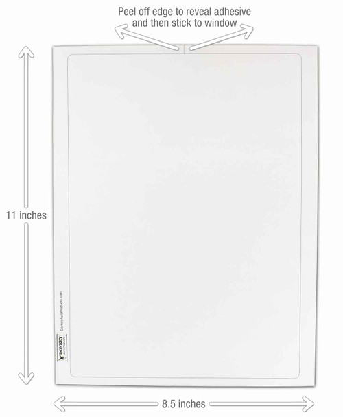 Interior Plain White Addendum Window Stickers - Adhesive - 8-1/2" x 11 ...