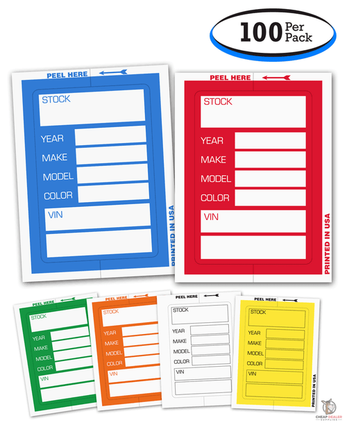 Kleer-Bak Stock Stickers (Clear Back) | Versa Tags
