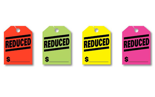 Fluorescent Reduced Mirror Hang Tags