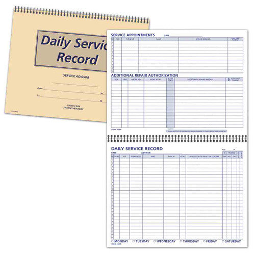 Daily Service Record Book Appointments | Car Dealers