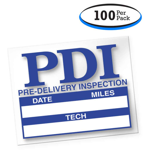 PDI Stickers | Pre-Delivery Inspection Static Cling