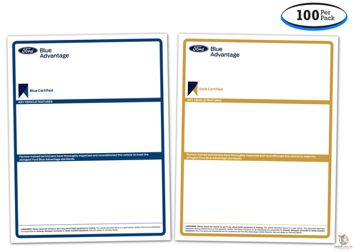 Ford Blue Advantage Certified Window Stickers
