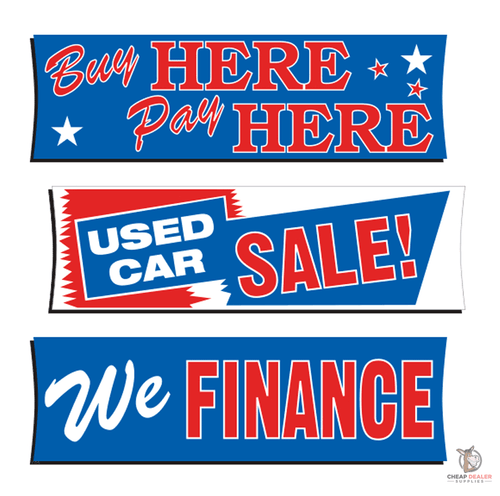 Giant Fluorescent Red and Blue Vinyl Banner Signs