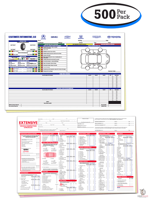 Custom Multi-Point Vehicle Inspection Forms – 17x11 Sheets