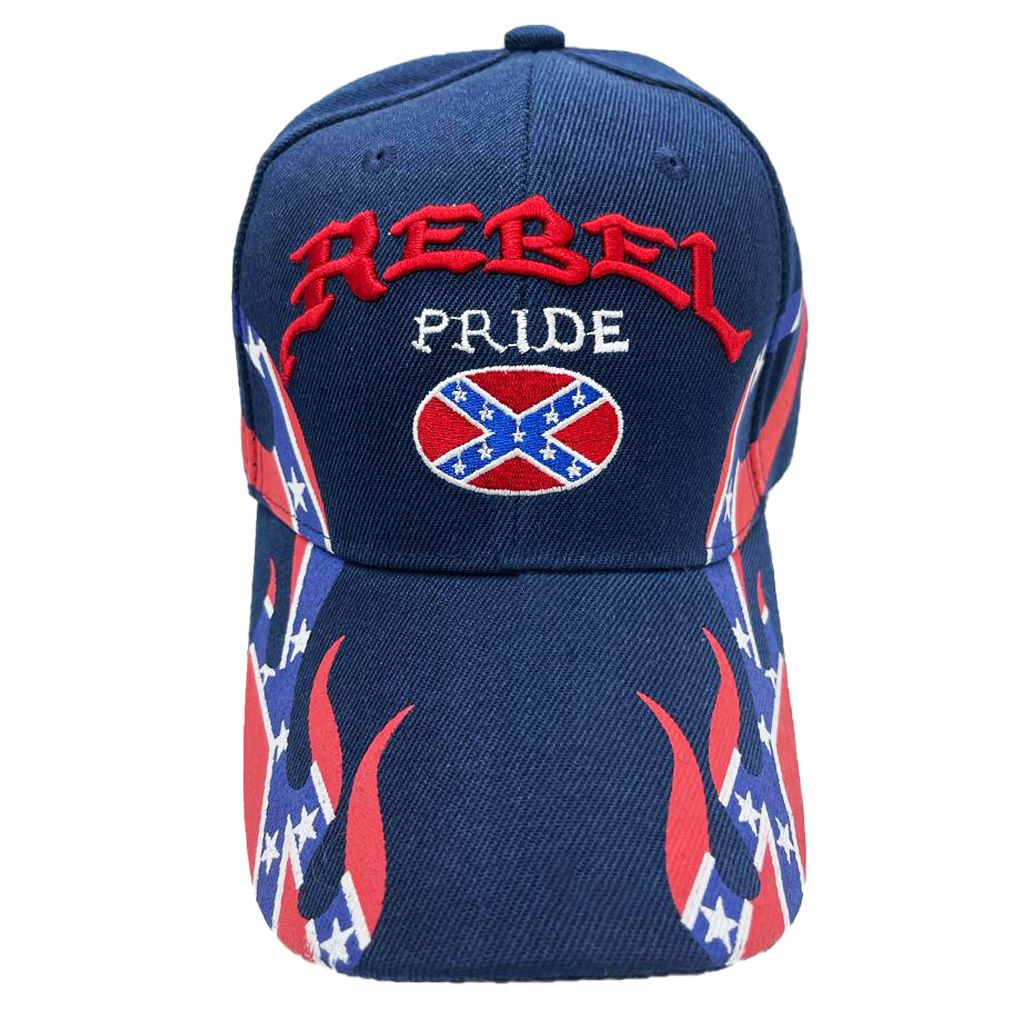 "Rebel Pride" Confederate Flame embroidered Hat