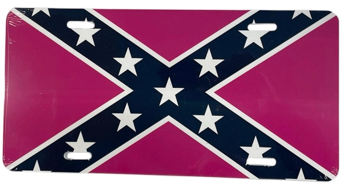 Pink Confederate License Plate *Made In America*