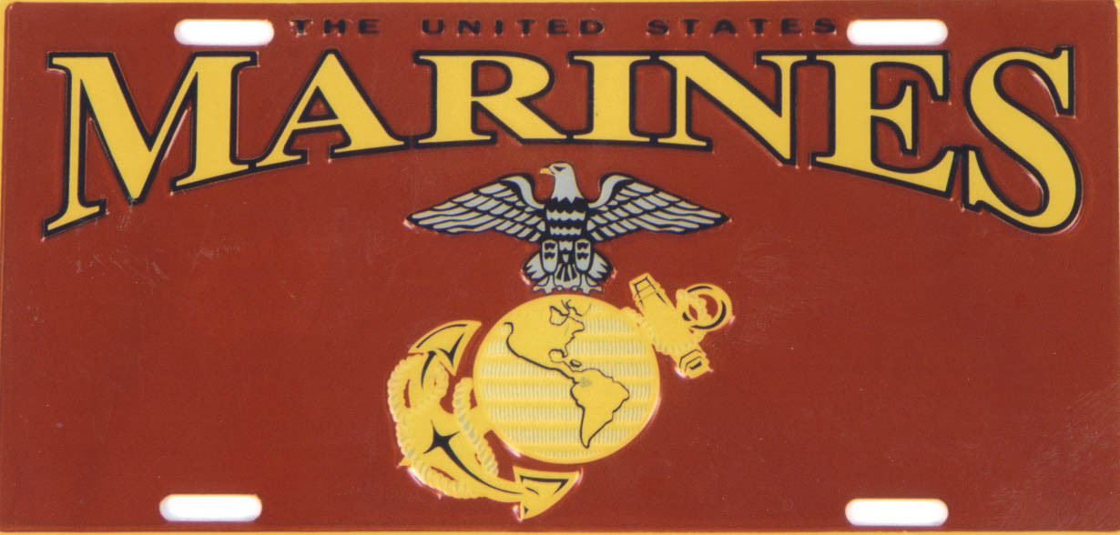 United states Marine metal license plate