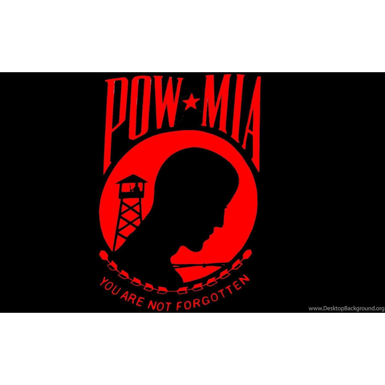 POW*MIA Polyester Flag (Red)