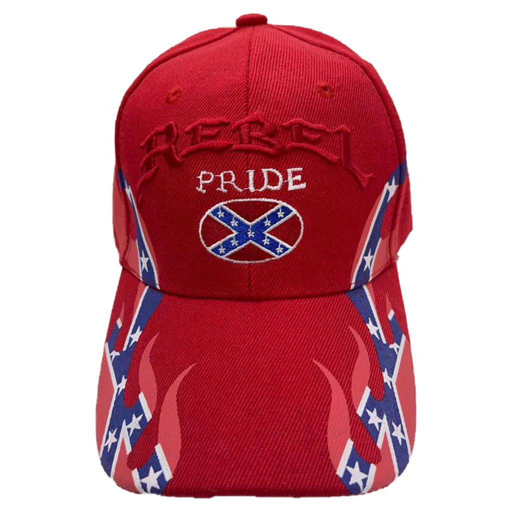 "Rebel Pride" Confederate Flame embroidered Hat