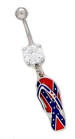 Confederate Flag Flip Flop Belly Ring