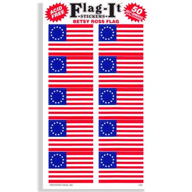 stickers betsy ross 50 pack flag