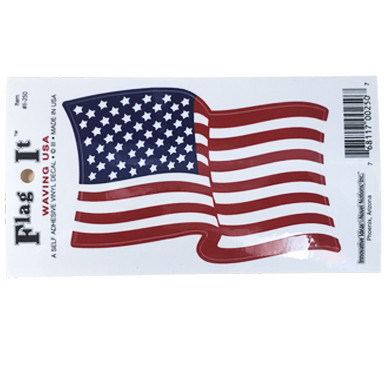 Waving American flag sticker