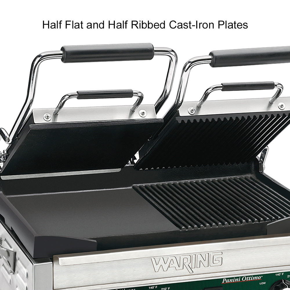 Waring WDG300 Double Italian-Style Panini/Flat Grill - 240V - Win Depot