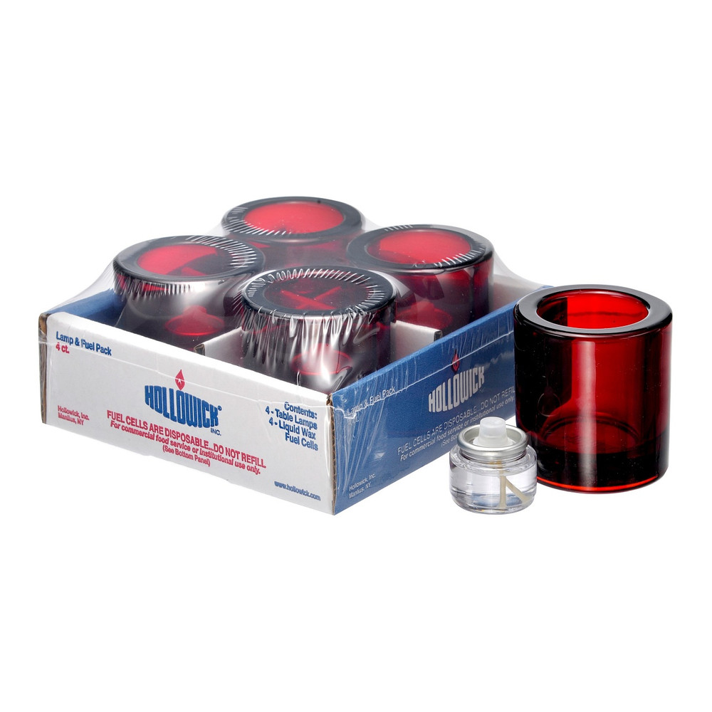 Hollowick 5140R-4 Lamp & Liquid Fuel Cells, Tealight, Ruby (4/Pack ...