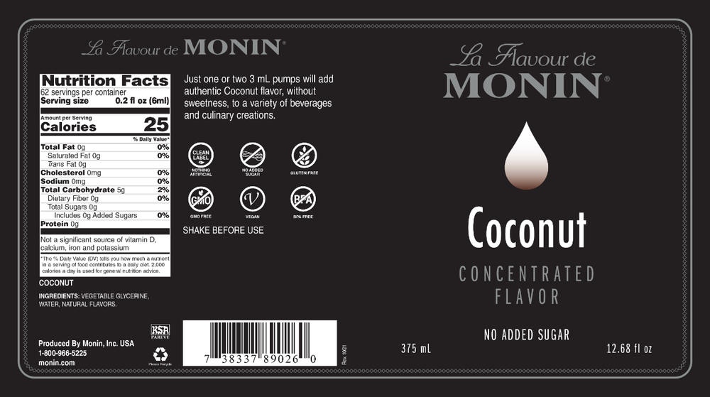 Monin Coconut Concentrate Flavor, 375 mL - Win Depot