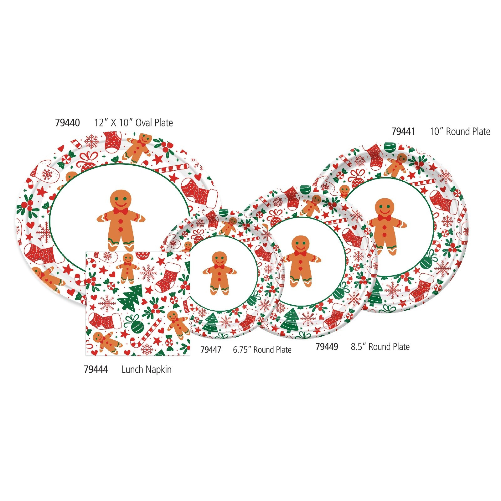 King Zak 79449 8.5" Round Paper Plate, Gingerbread (36/Pack) - Win Depot