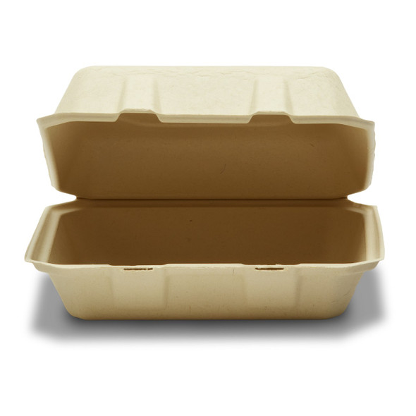 WELLCHOICE HC99W Fiber Container, Hinged, White, 9" x 9" x 3" (200/Case ...