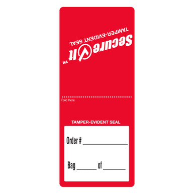 National Checking P26SI-2 Secure It Permanent Labels, 2.5" x 6", Red, 2 ...