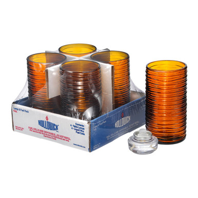 Hollowick 42517DA-4 Lamp & Liquid Fuel Cells, Typhoon, Dark Amber - 4 ...
