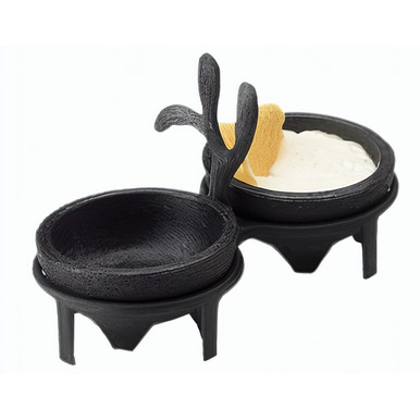 HS Inc. HS1027 Plastic Salsa Caddy, Charcoal, Holds 2 Molcajetes - Win ...