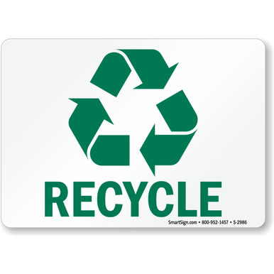 MYSAFETY S-2986 5" x 7" Recycling Signs Label with Graphic - Win Depot