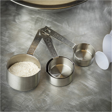 Tablecraft H725 Stainless Steel Measuring Cup Set, 4-Piece - Win Depot