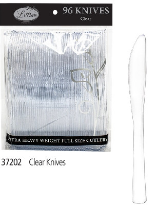 King Zak 37202 Clear Knives (96pc/Pack) - Win Depot