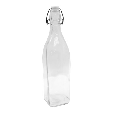 Tablecraft RSB33 Prima Glass Bottle, 34 oz., Re-Sealable - Win Depot