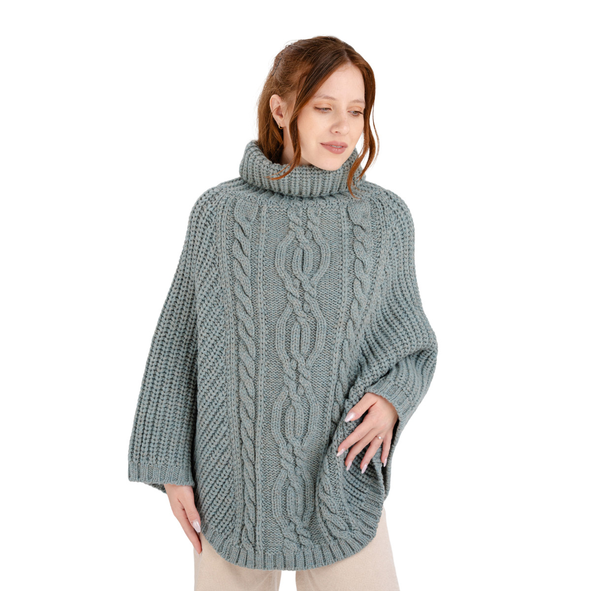Cable Stitch Poncho | SAOL | SaolKnitwear.com