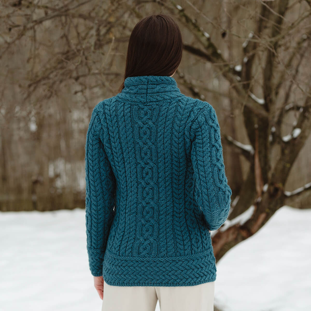 Cable Knit Side Zip Cardigan | SAOL | SaolKnitwear.com
