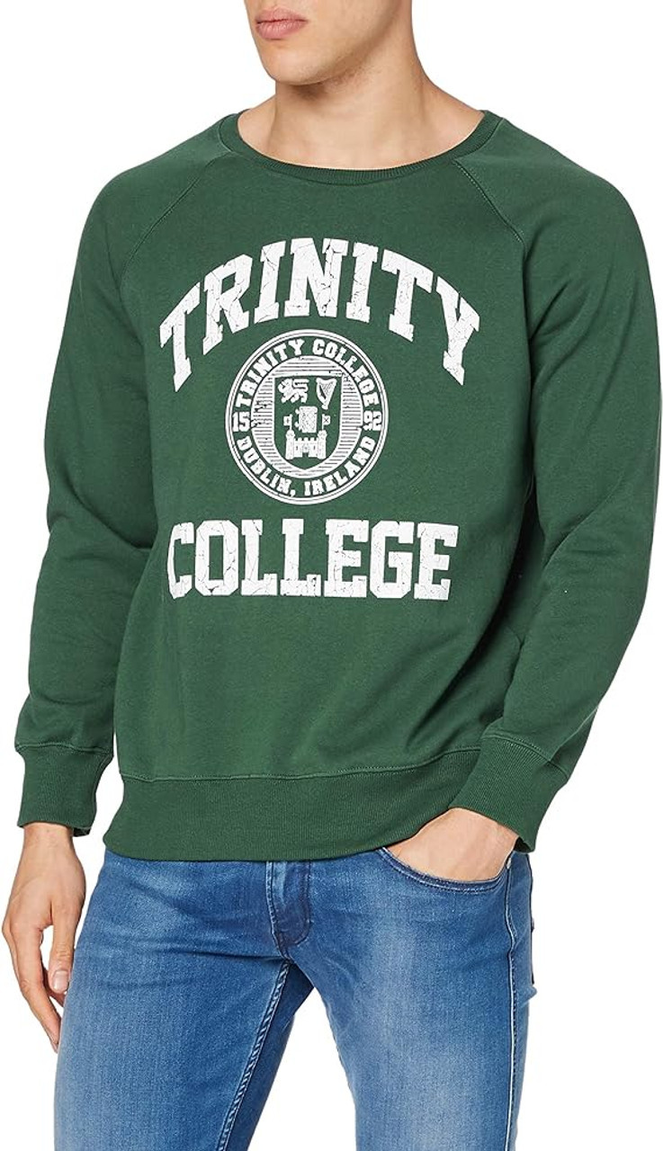 Trinity College Seal Sweatshirt Bottle Green and White