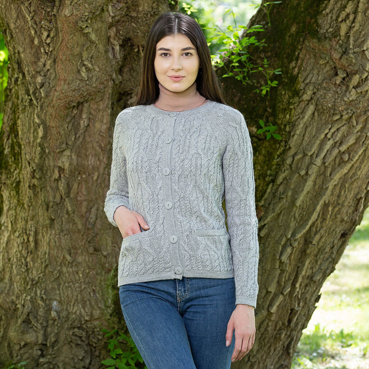 Ladies Button Cardigan | SAOL | SaolKnitwear.com