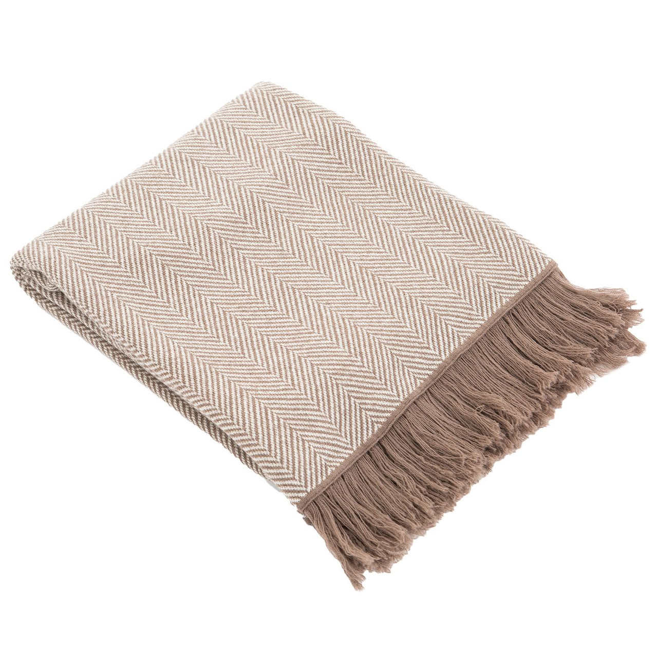 Oxford Brown Herringbone Throw | SAOL Knitwear