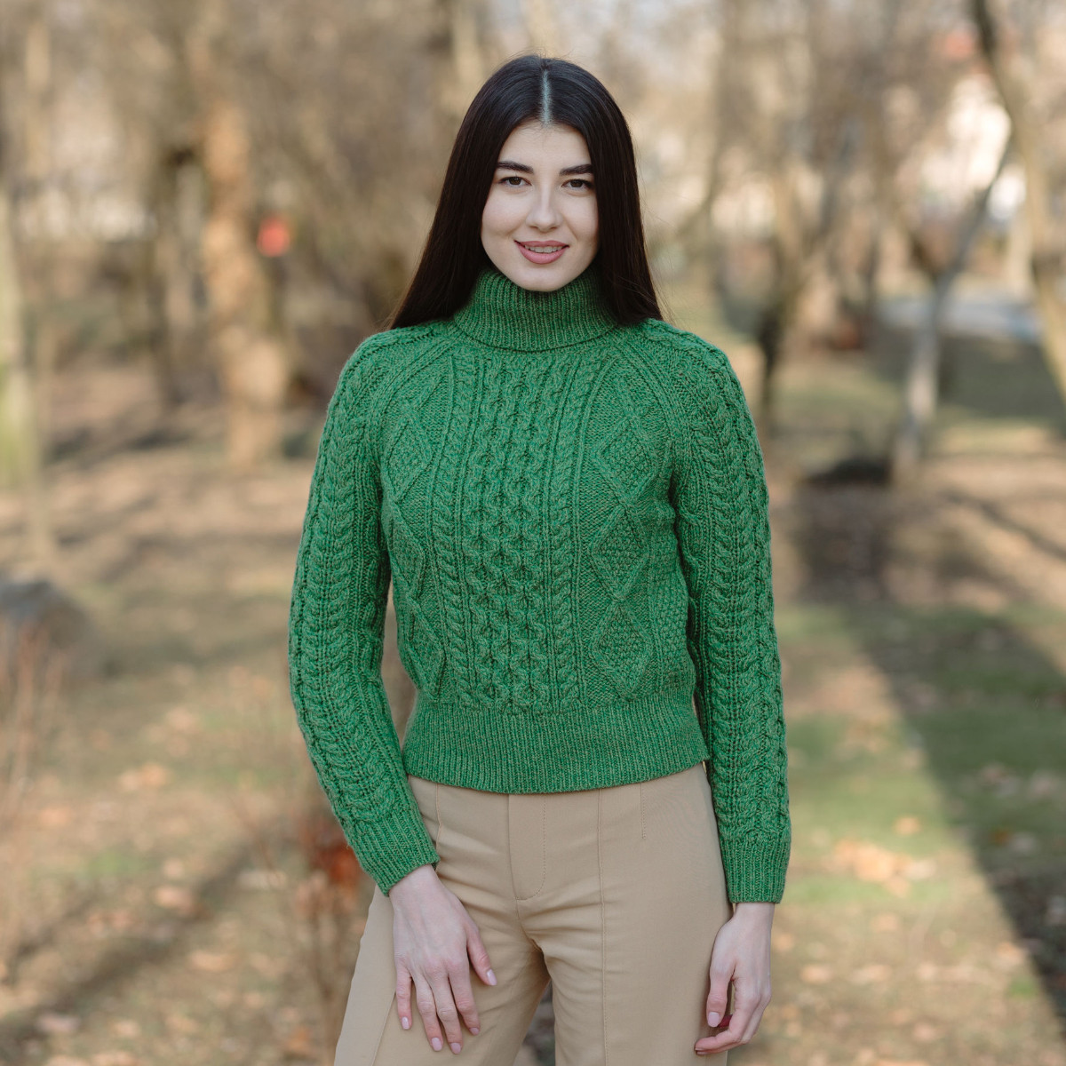 Cable Knit Turtle Neck Sweater | SAOL Knitwear