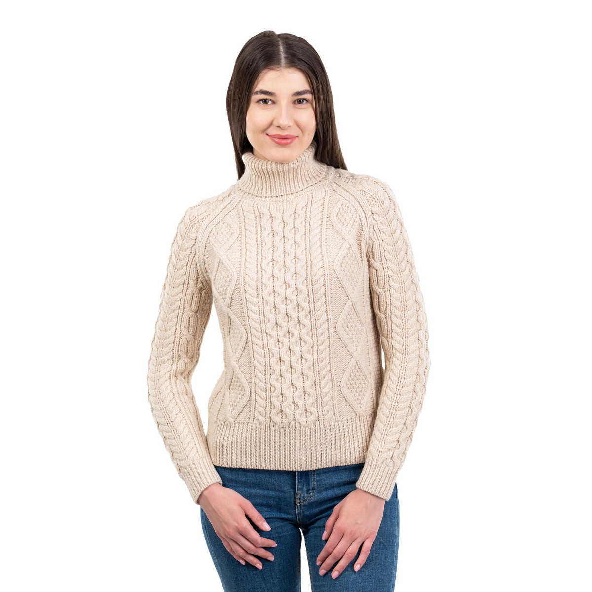 Cable Knit Turtle Neck Sweater | SAOL Knitwear