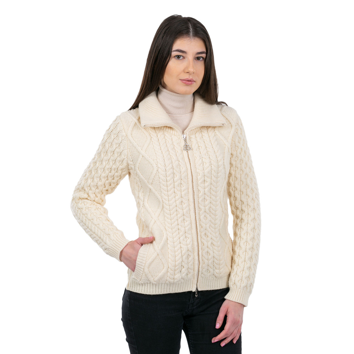 Cable Knit Bomber Jacket