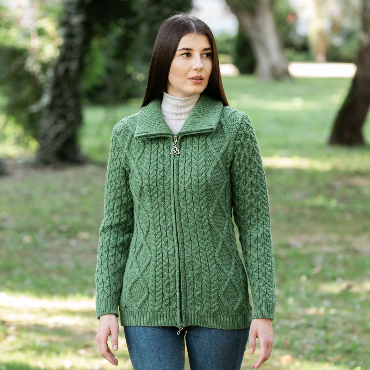 Cable Knit Bomber Jacket