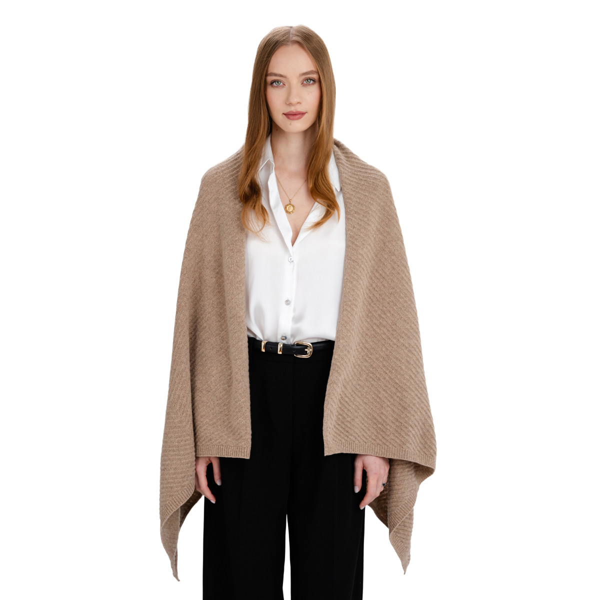 Cable Knit Ladies Shawl