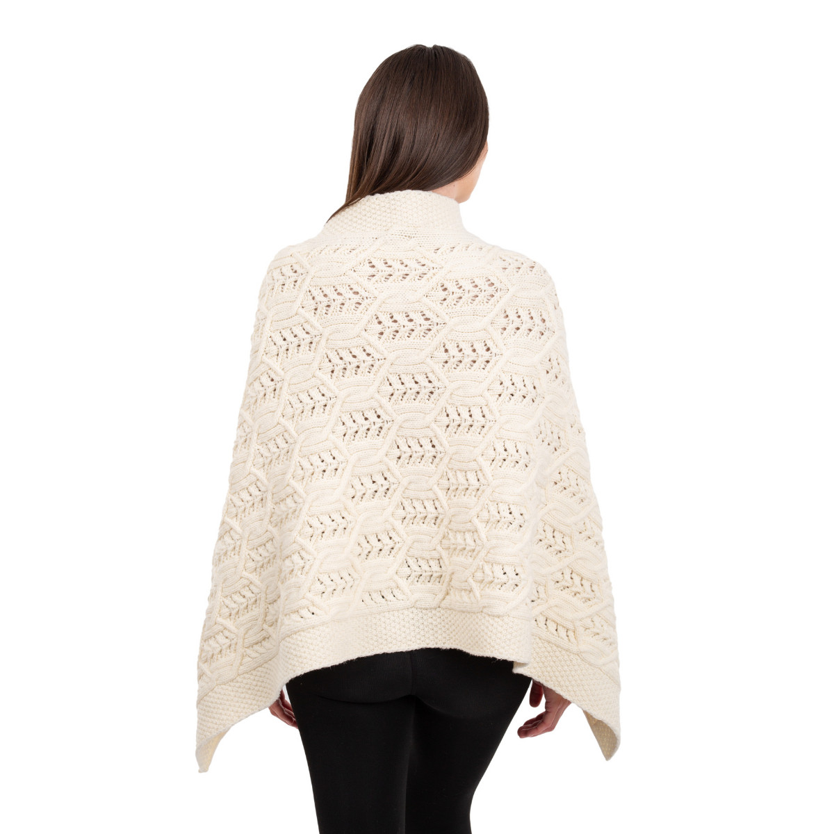 Merino Wool Ladie's Poncho with buttons