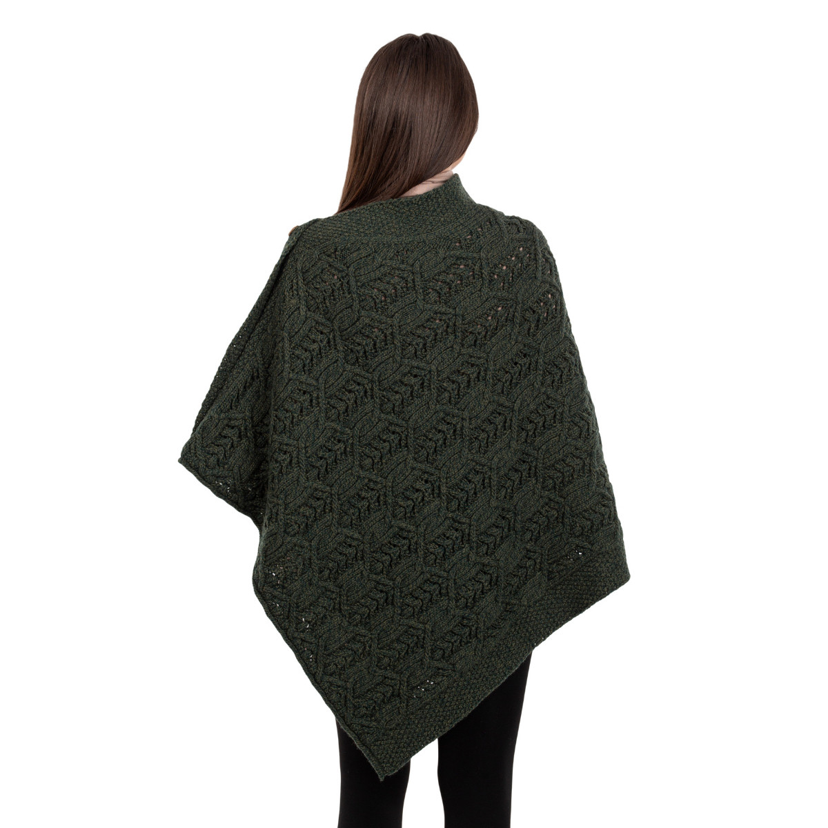 Merino Wool Ladie's Poncho with buttons