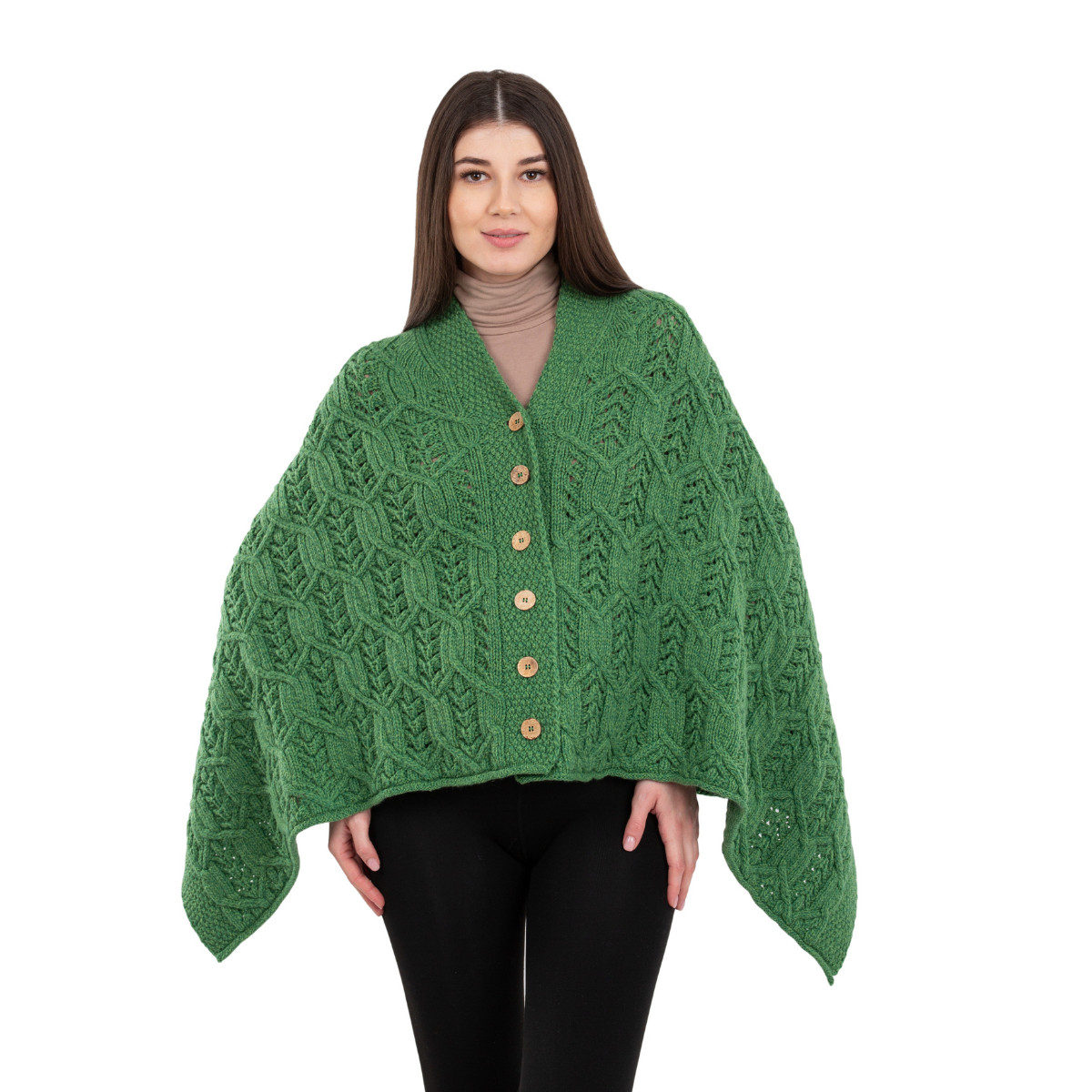 Merino Wool Ladie's Poncho with buttons