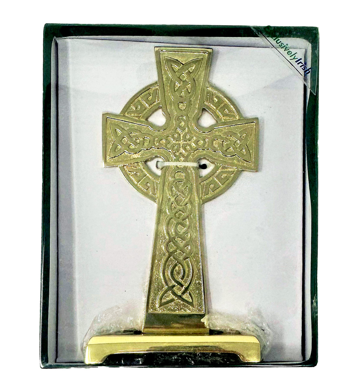 Brass Standing IHS Celtic Knot Cross | Irish Wholesale Gifts